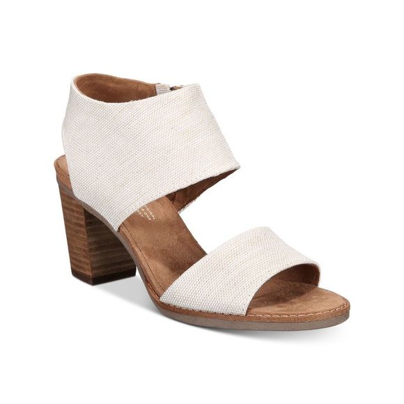 Toms | Shoes | Toms Womens Beige Padded Logo Majorca Round Toe Block ...